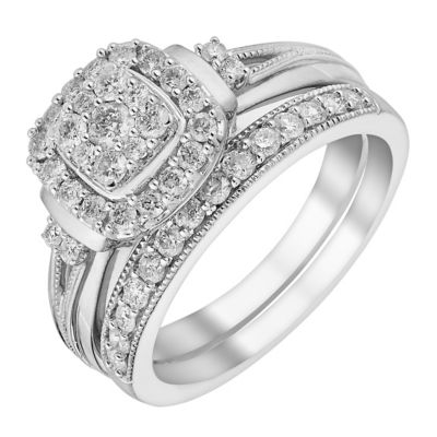 Perfect Fit 9ct White Gold 2 3 Carat Diamond Bridal Set H Samuel