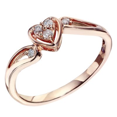 Cherished 9ct Rose Gold Diamond Heart Cluster Ring - H. Samuel the Jeweller