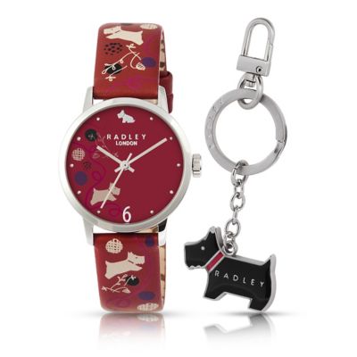 Radley Ladies' Red Spotty Print Watch & Key Ring Set - H. Samuel the ...