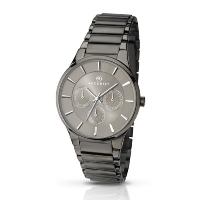 Accurist Men's Gunmetal Grey Stainless Steel Bracelet Watch | H.Samuel