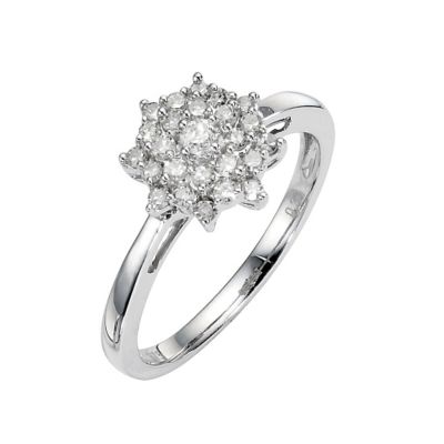 gold jewellery 9ct gold daisy diamond cluster ring 04